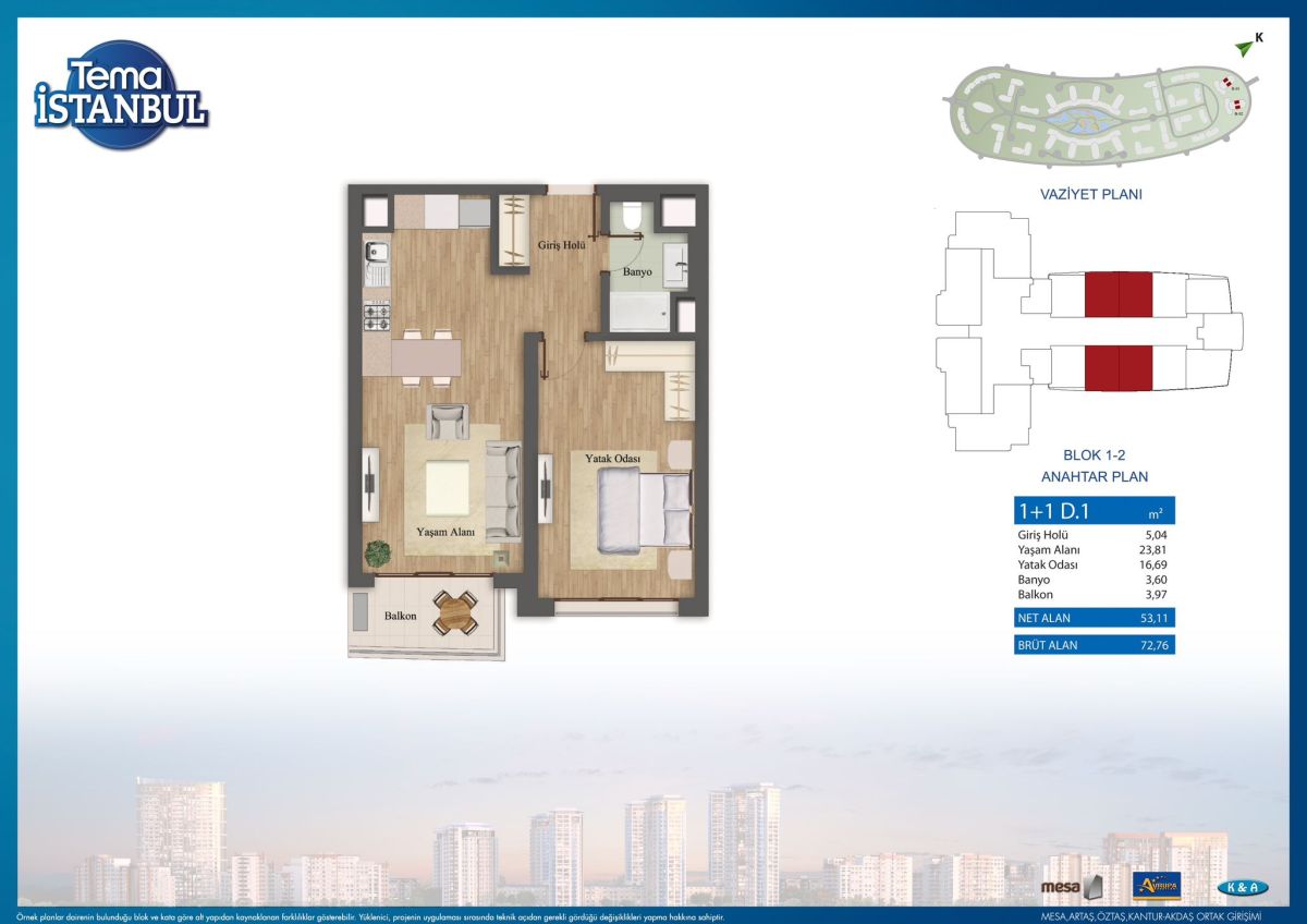 TEMA İSTANBUL DAİRE PLANLARI – TEMA İSTANBUL