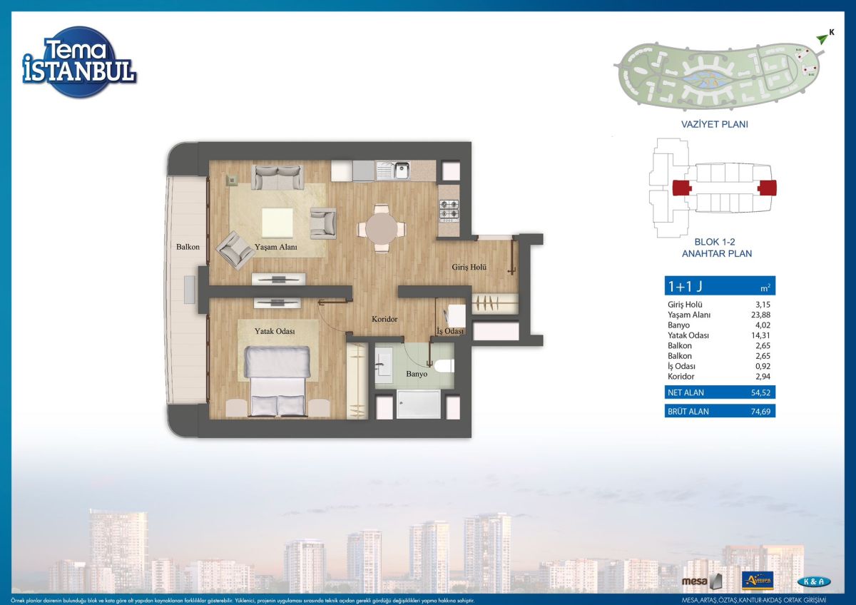 TEMA İSTANBUL DAİRE PLANLARI – TEMA İSTANBUL